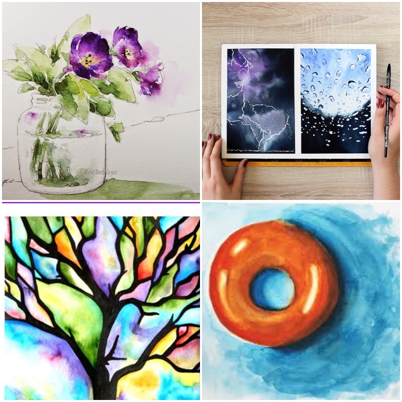 25 Easy Watercolor Ideas To Make A Fun Day - Susie Harris