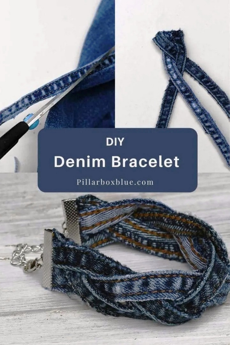 20 DIY Denim Bracelet Ideas - Recycled Projects - Susie Harris