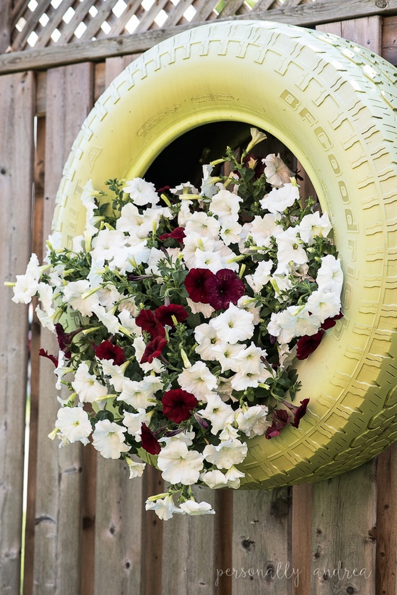 25 Recycle Old Tires Into A Cute Chair Planters - Susie Harris