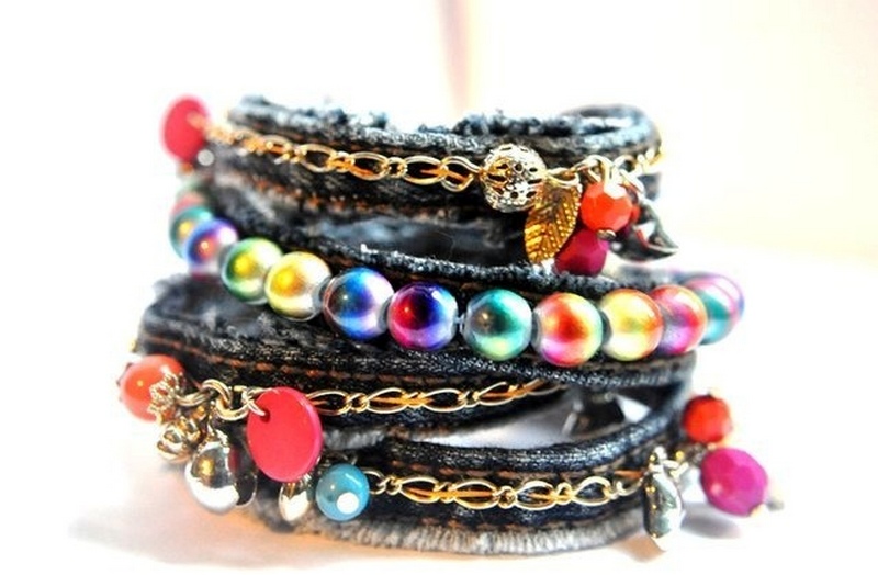 20 DIY Denim Bracelet Ideas - Recycled Projects - Susie Harris