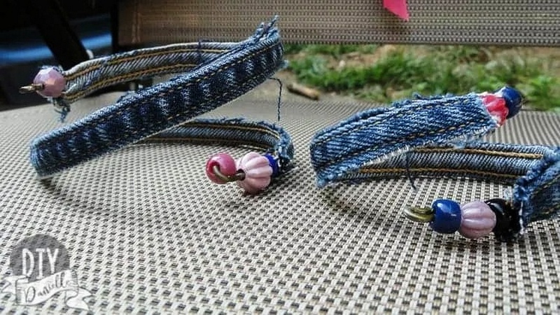 20 DIY Denim Bracelet Ideas - Recycled Projects - Susie Harris