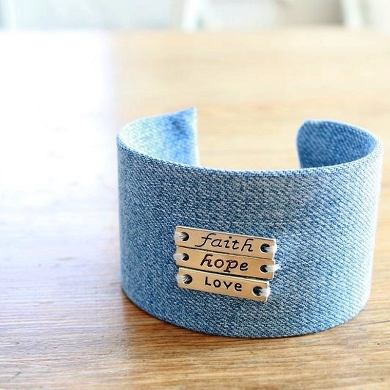 20 DIY Denim Bracelet Ideas - Recycled Projects - Susie Harris