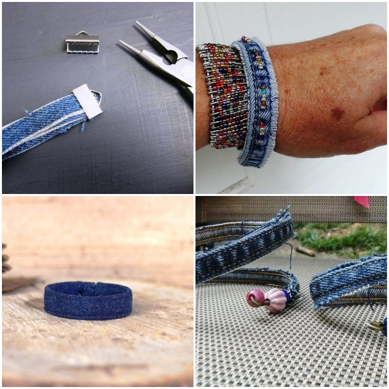 20 DIY Denim Bracelet Ideas - Recycled Projects - Susie Harris