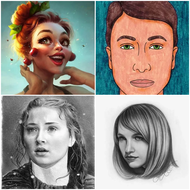 20 Easy Face Drawing Ideas - How to Draw Faces - Susie Harris