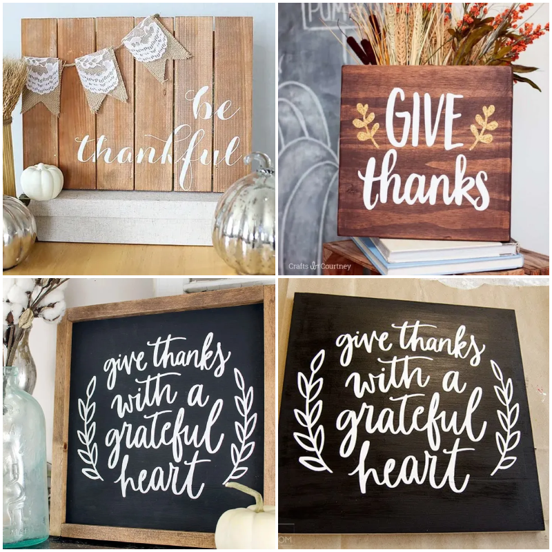 22 DIY Thanksgiving Sign Crafts & Projects - Susie Harris