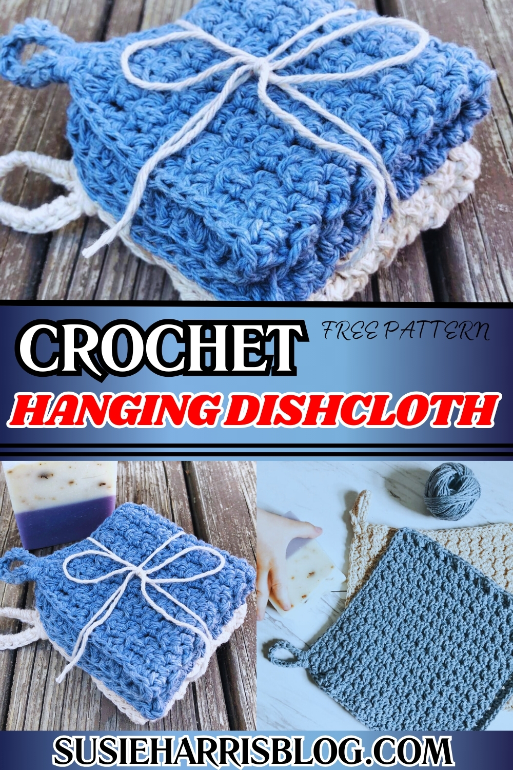 10 Crochet Dish Cloth Free Pattern - Susie Harris