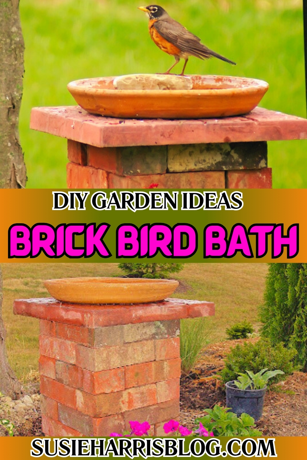 16 DIY Bird Bath For Your Garden - Susie Harris