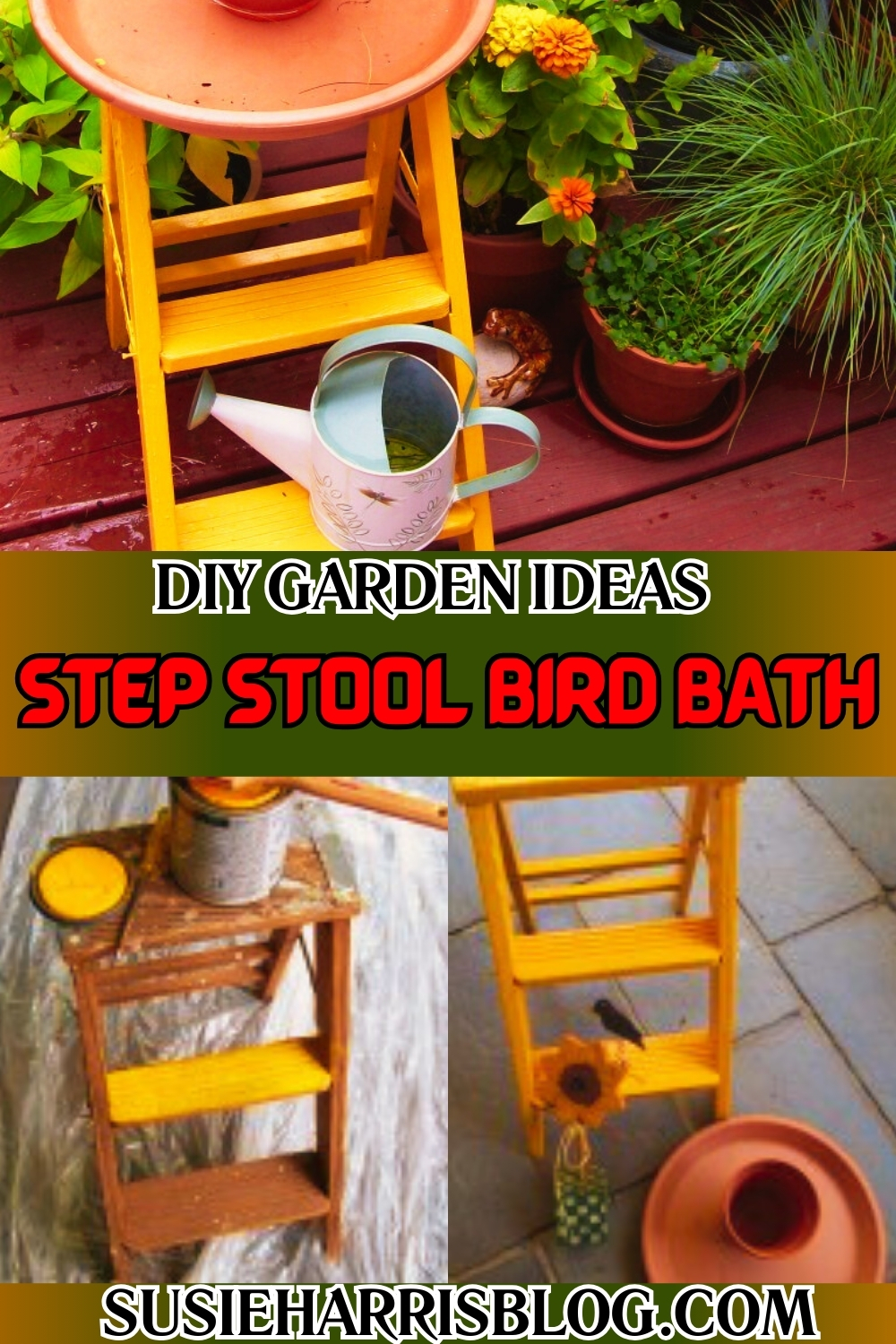 16 DIY Bird Bath For Your Garden - Susie Harris