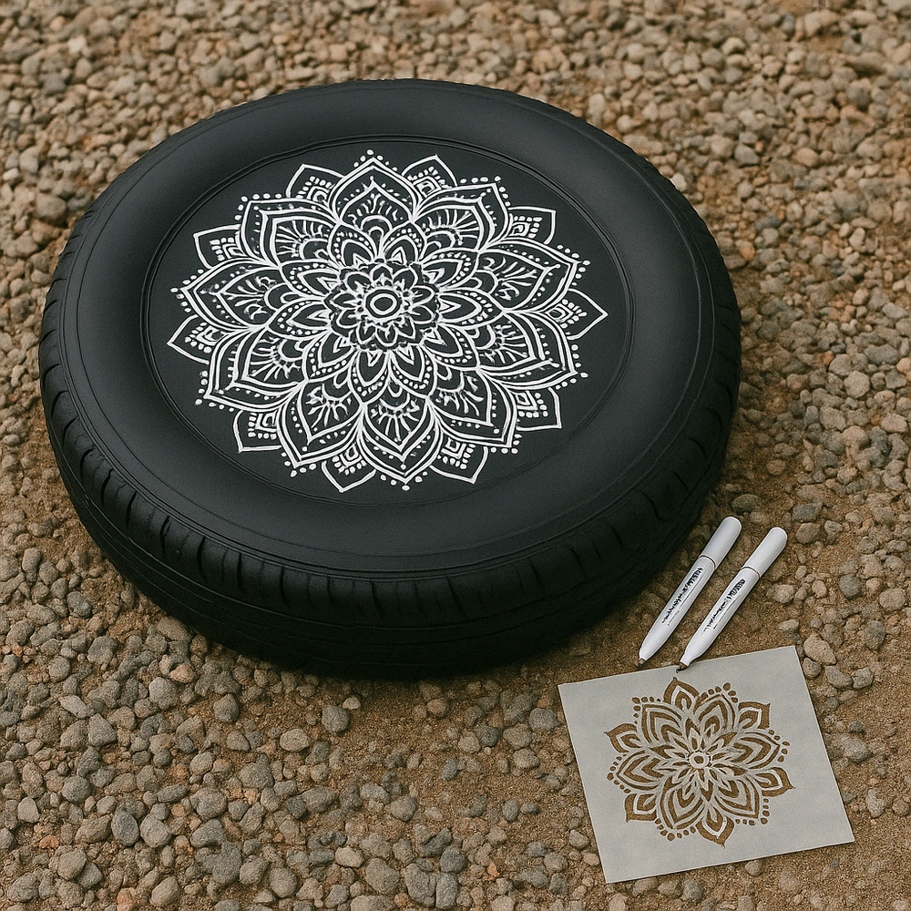 10 Painted Tyre Planter DIY Tutorial Ideas - Susie Harris