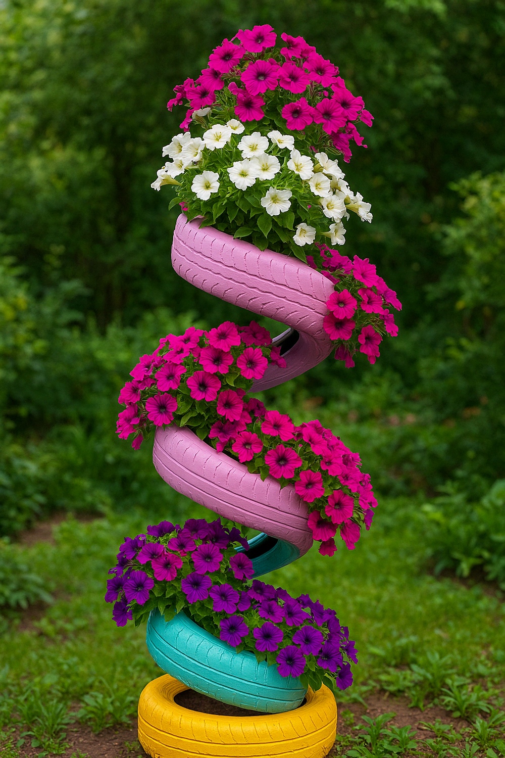 10 DIY Tyre Planter Ideas to Upcycle Your Garden - Susie Harris